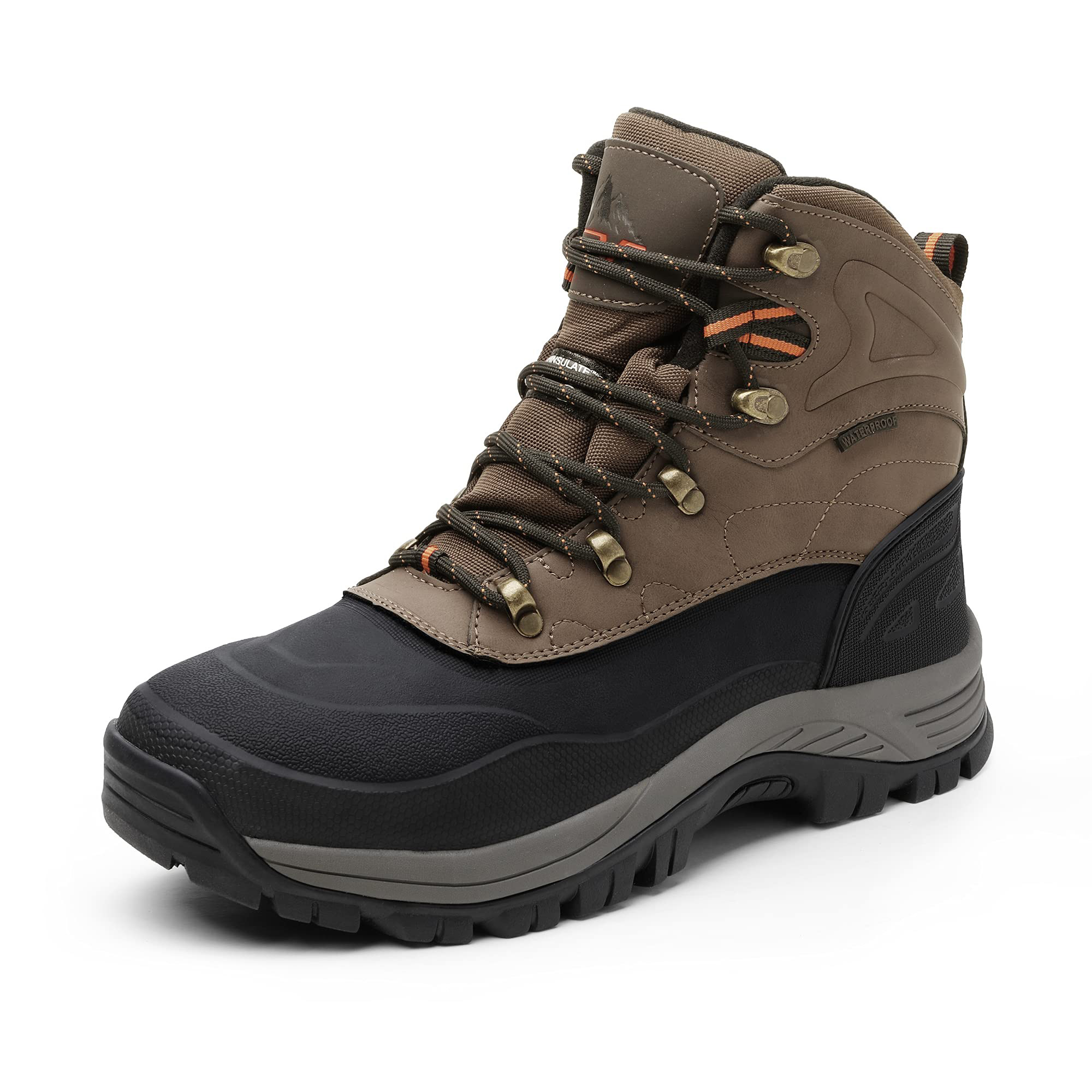 GREY Men's Wide Durable Waterproof Hiking Boots