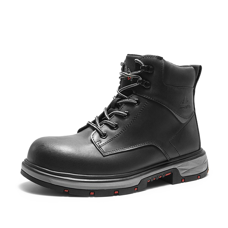 DARK BROWN Men's Waterproof Steel Toe Leather Work Boots