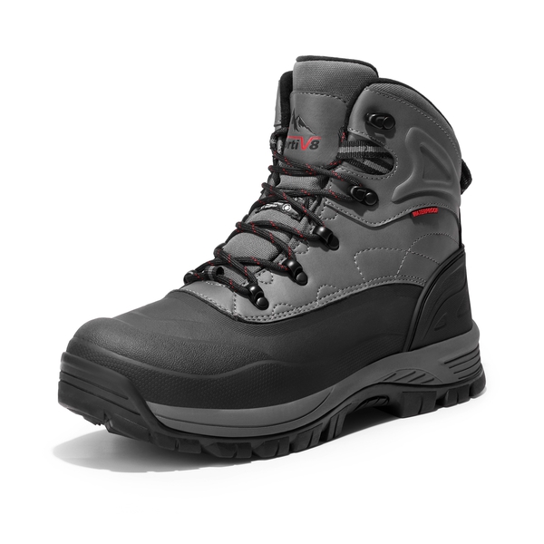 GREY Men's Wide Durable Waterproof Hiking Boots