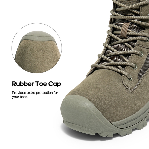 ARMY GREEN Men's Cap-Toe Waterproof Work Military Boots